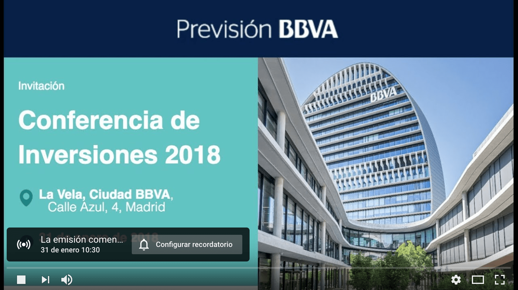 Streaming Pensiones BBVA: Conferencia de inversiones 2018 - Agora News